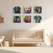 Colorful Modern Art Newfoundland Dog Wall Decor, Stretched Matte Print ...