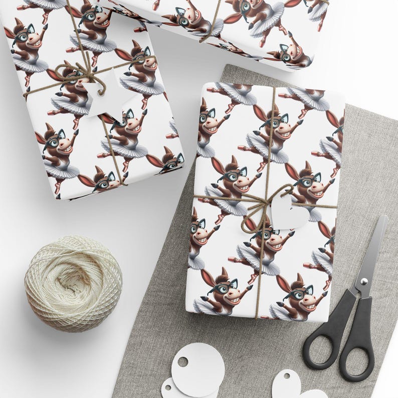 Goofy Dancing Ballerina Donkey Wrapping Paper - Etsy