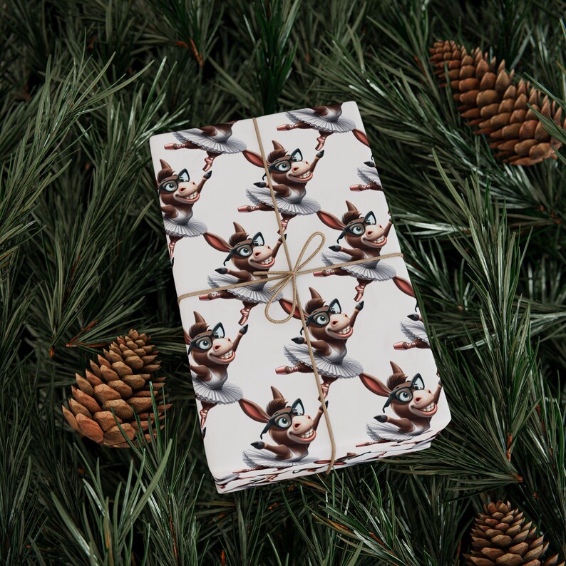 Goofy Dancing Ballerina Donkey Wrapping Paper - Etsy