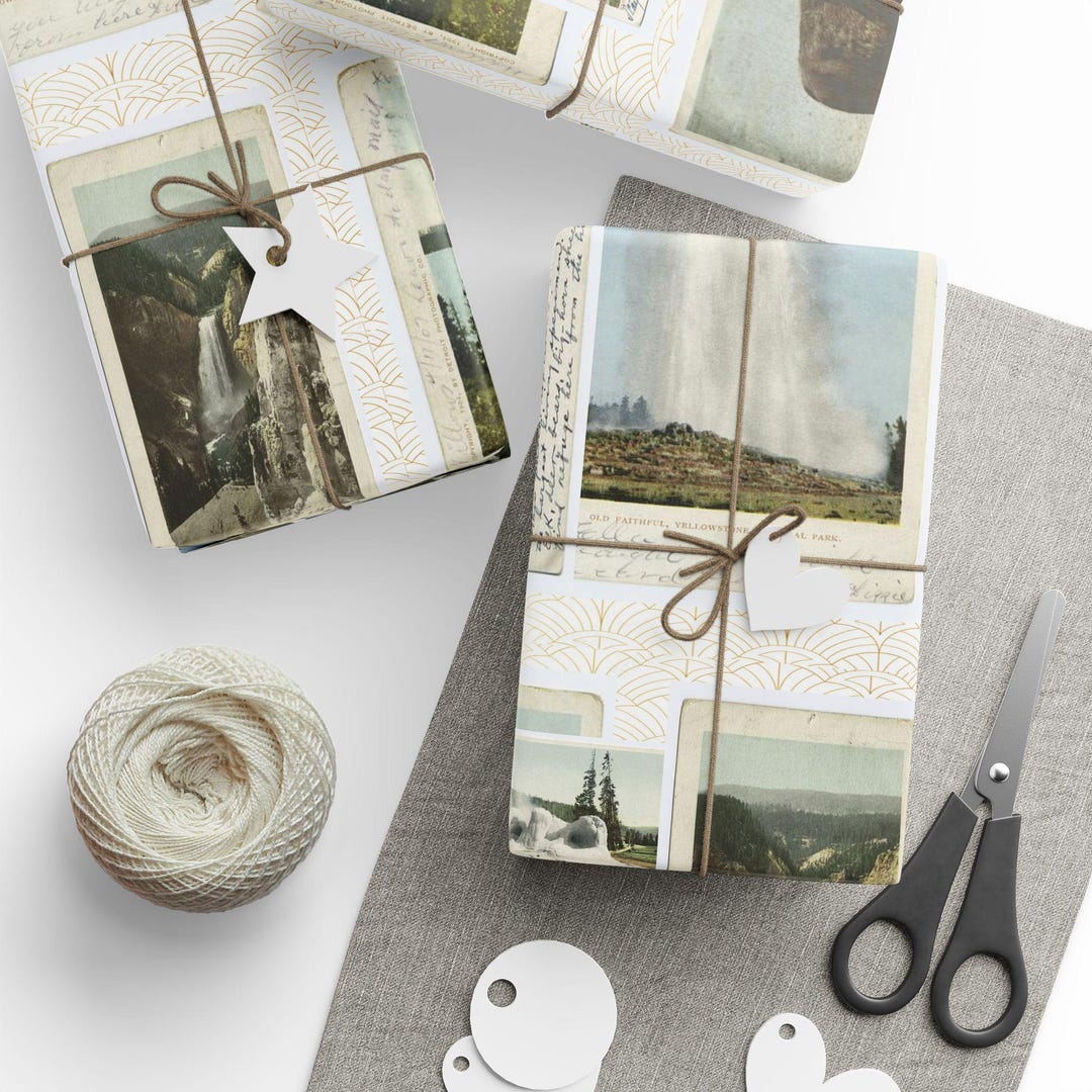 Yellowstone National Park Wrapping Paper, Vintage Yellowstone National ...