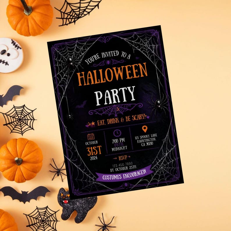 Halloween Party Invitation, Haunted House Birthday Invite, Spooky ...