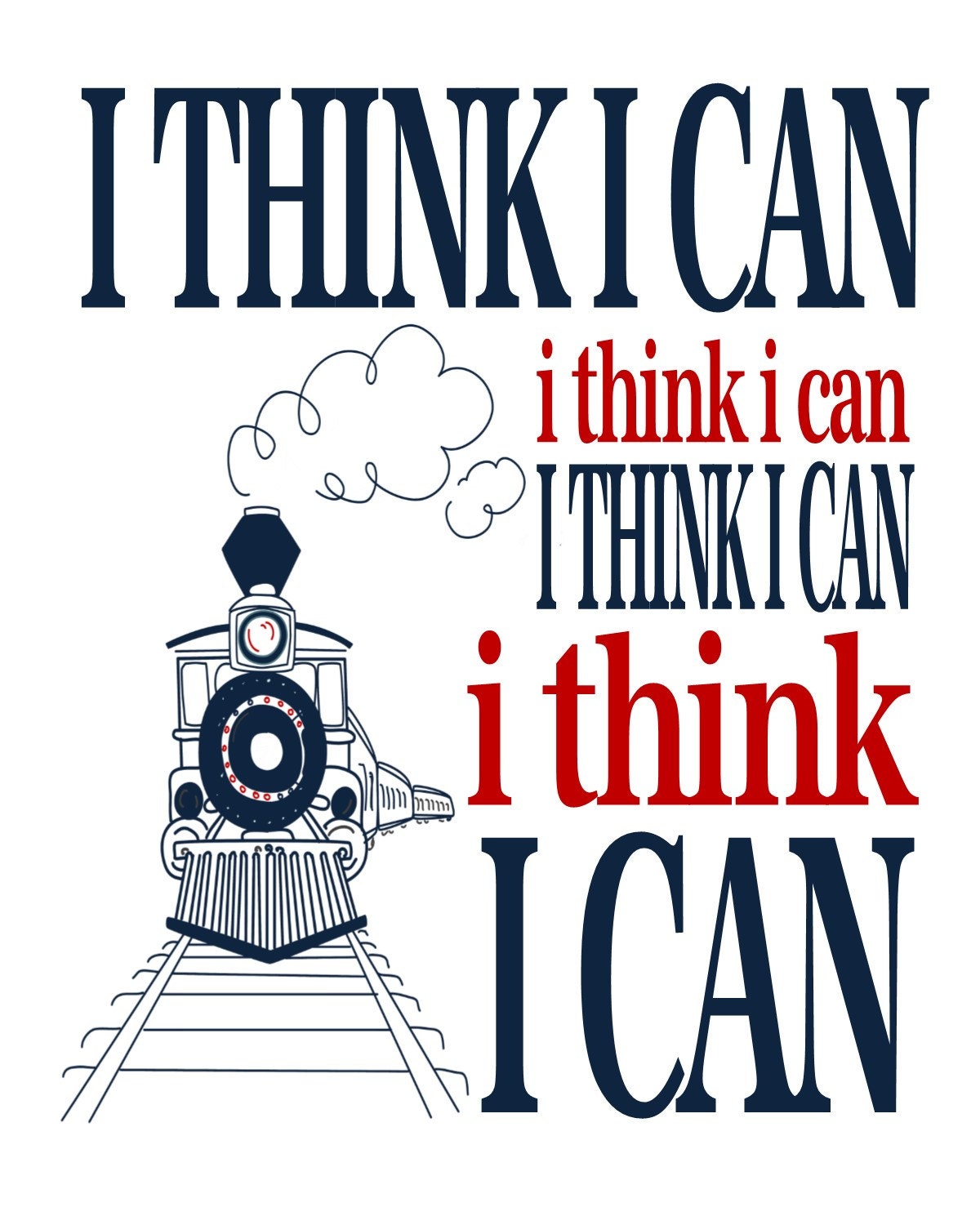 Train Decor Train Personalized Print I think I can I think | Etsy