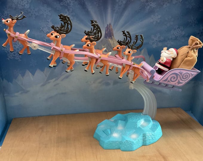 Vintage Rudolph the Red-nosed Reindeer Santa Sleigh and Team - Etsy