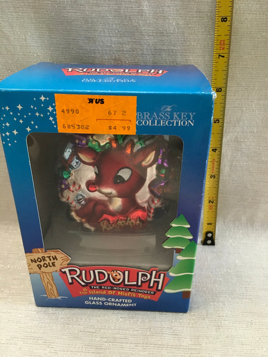 Vintage Rudolph the Red Nosed Reindeer Hand Crafted Glass Ornament - Etsy