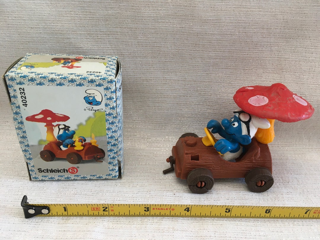 Vintage Smurf Schleich Peyo Log Car 40232 - Etsy