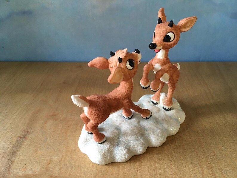 Vintage Rudolph the Red-nosed Reindeer Enesco Rudolph and Fireball ...