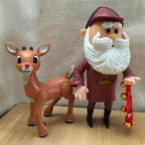 Vintage Rudolph the Red Nosed Reindeer Santa and Rudolph Figures - Etsy