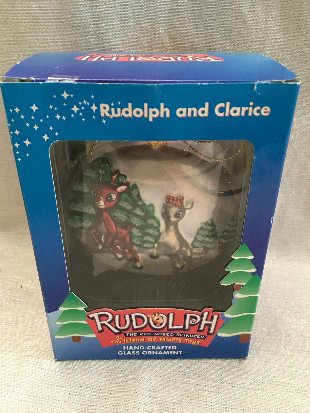 Vintage Rudolph the Red Nosed Reindeer Hand Crafted Glass Ornament - Etsy