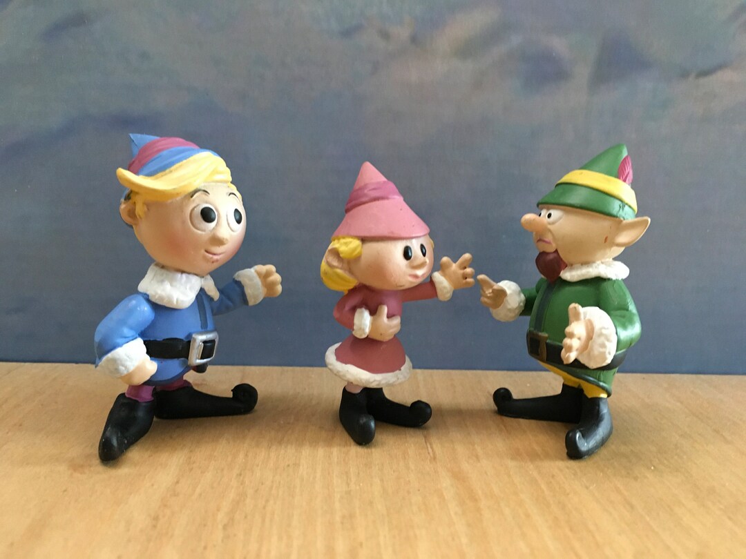 Vintage Rudolph the Red Nosed Reindeer Elf Figures - Etsy