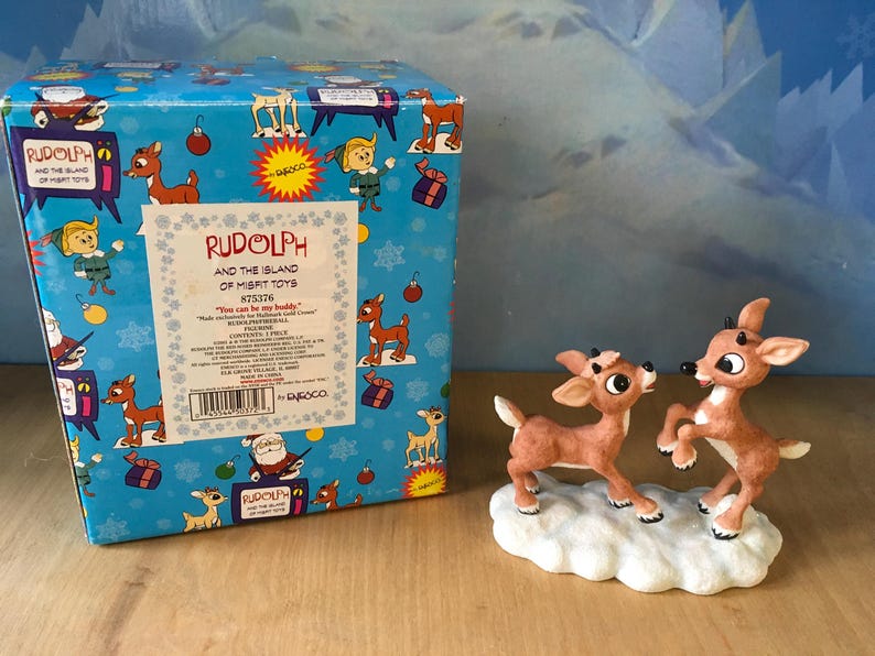 Vintage Rudolph the Red-nosed Reindeer Enesco Rudolph and Fireball ...