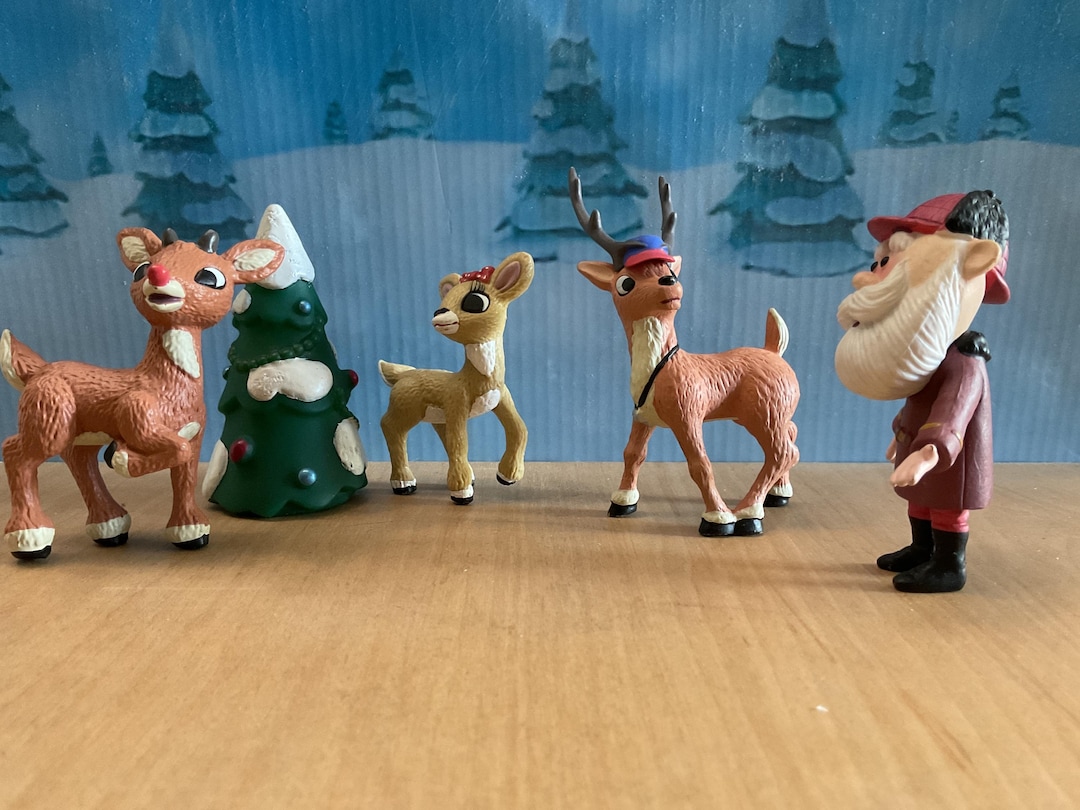 Vintage Rudolph the Red-nosed Reindeer Figures Rudolph, Clarice, Coach ...