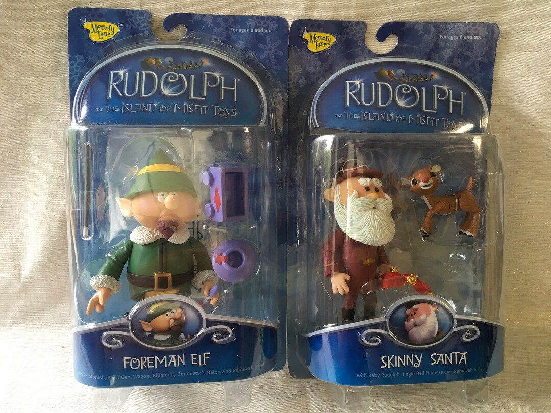 Vintage Rudolph the Red Nosed Reindeer Figures - Etsy
