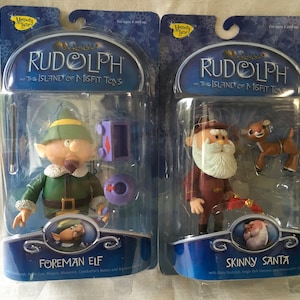 Vintage Rudolph the Red Nosed Reindeer Figures - Etsy