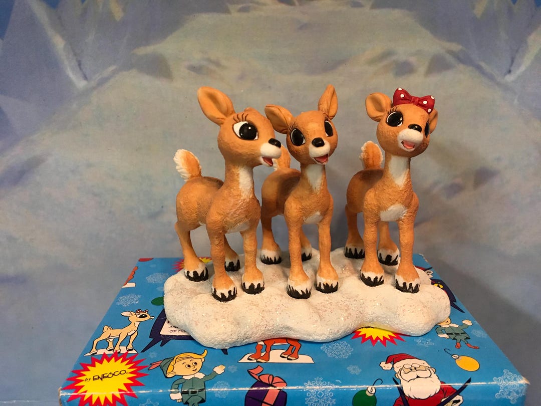 Vintage Rudolph the Red-nosed Reindeer Enesco Clarice and Does Figure ...