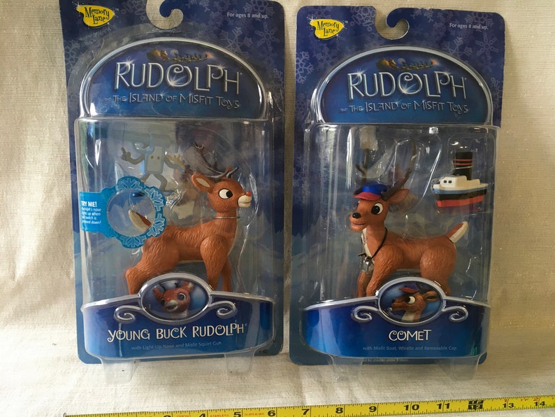 Vintage Rudolph the Red-nosed Reindeer Figures - Etsy