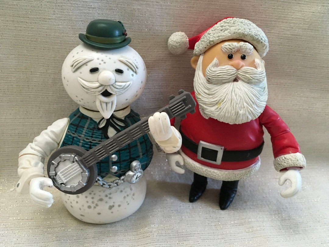 Vintage Rudolph the Red-nosed Reindeer Figures Santa Claus and Sam the ...