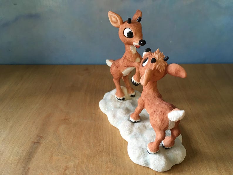 Vintage Rudolph the Red-nosed Reindeer Enesco Rudolph and Fireball ...