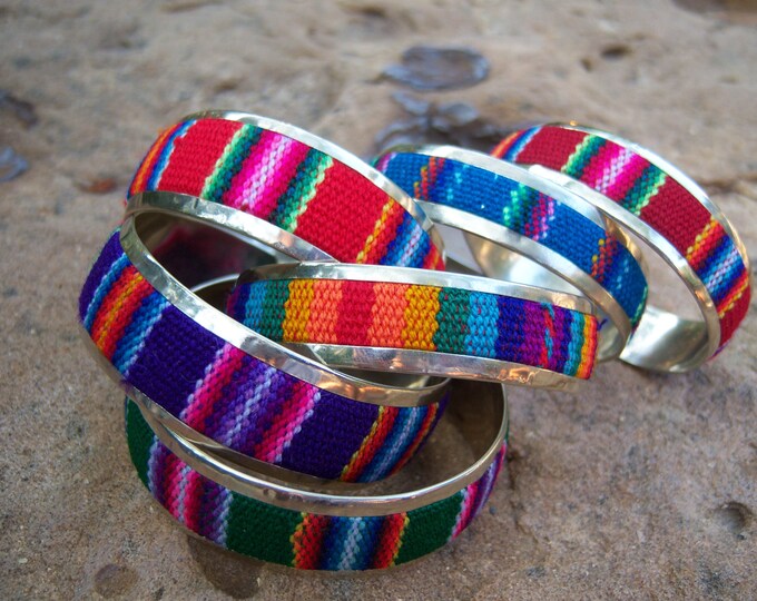 Colorful Peruvian Textile Bracelet - Etsy