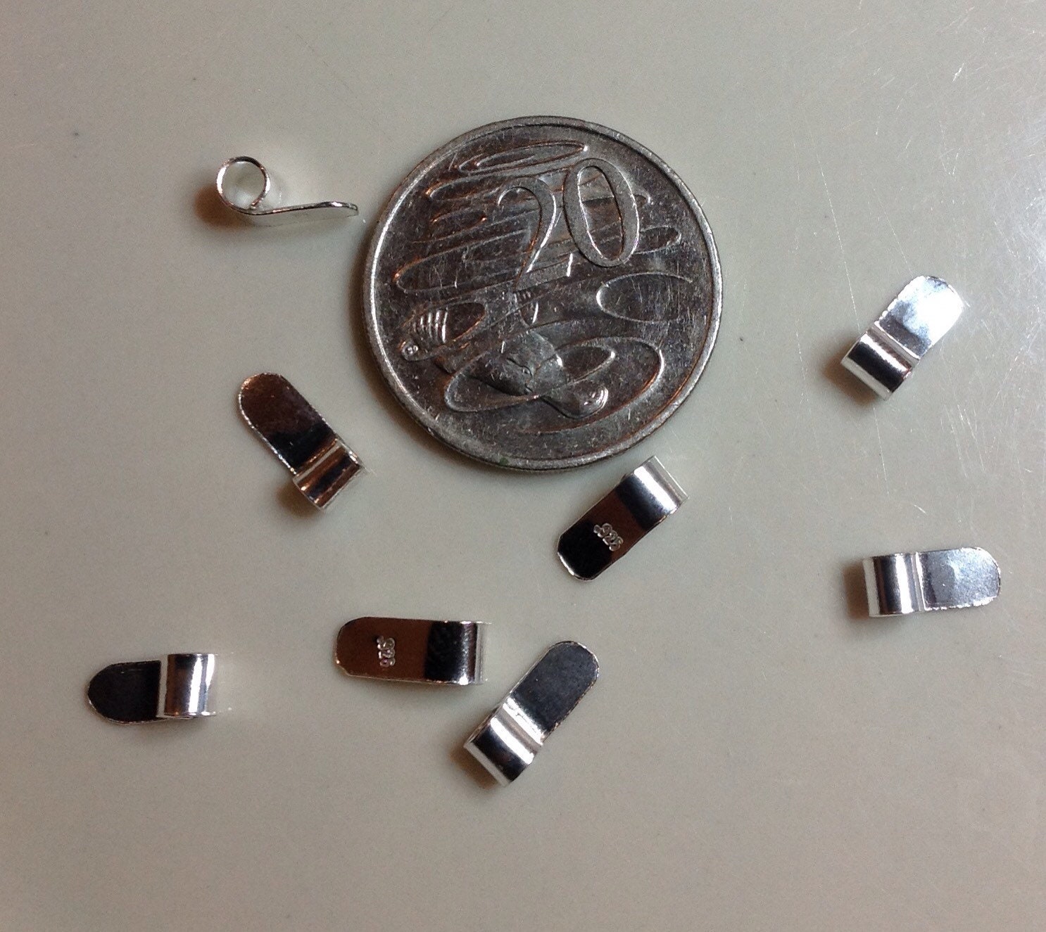 Small Sterling Silver Glue-on Scroll Bails 925 Silver Tube - Etsy