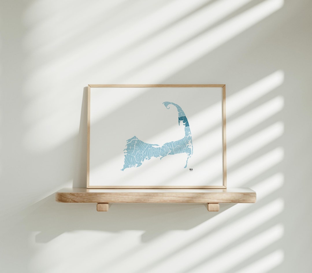 Wellfleet, Cape Cod Map Print • Massachusetts Wall Art Poster • Hand ...