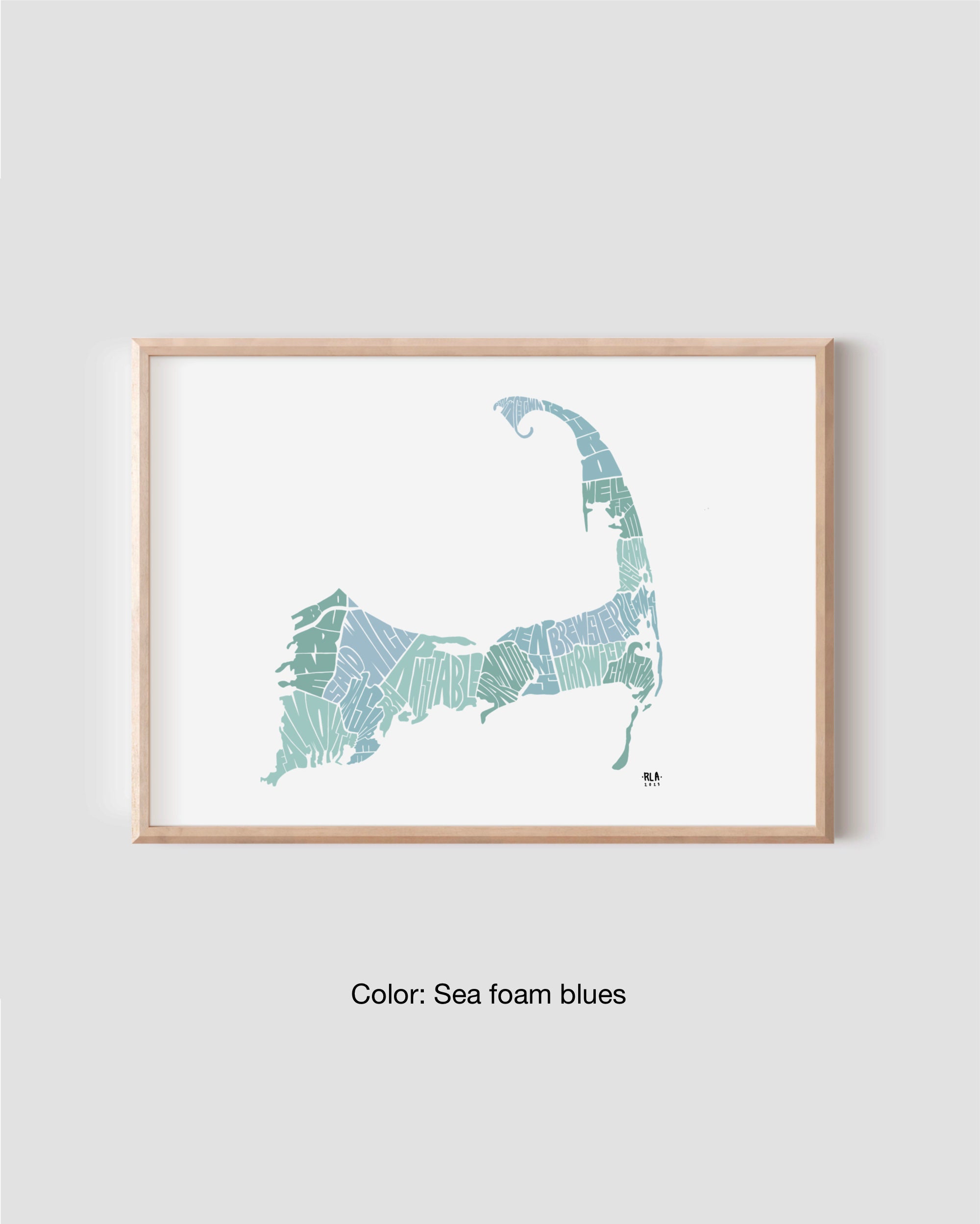 Cape Cod MA Towns Map Print Massachusetts Wall Art Poster Hand Drawn ...
