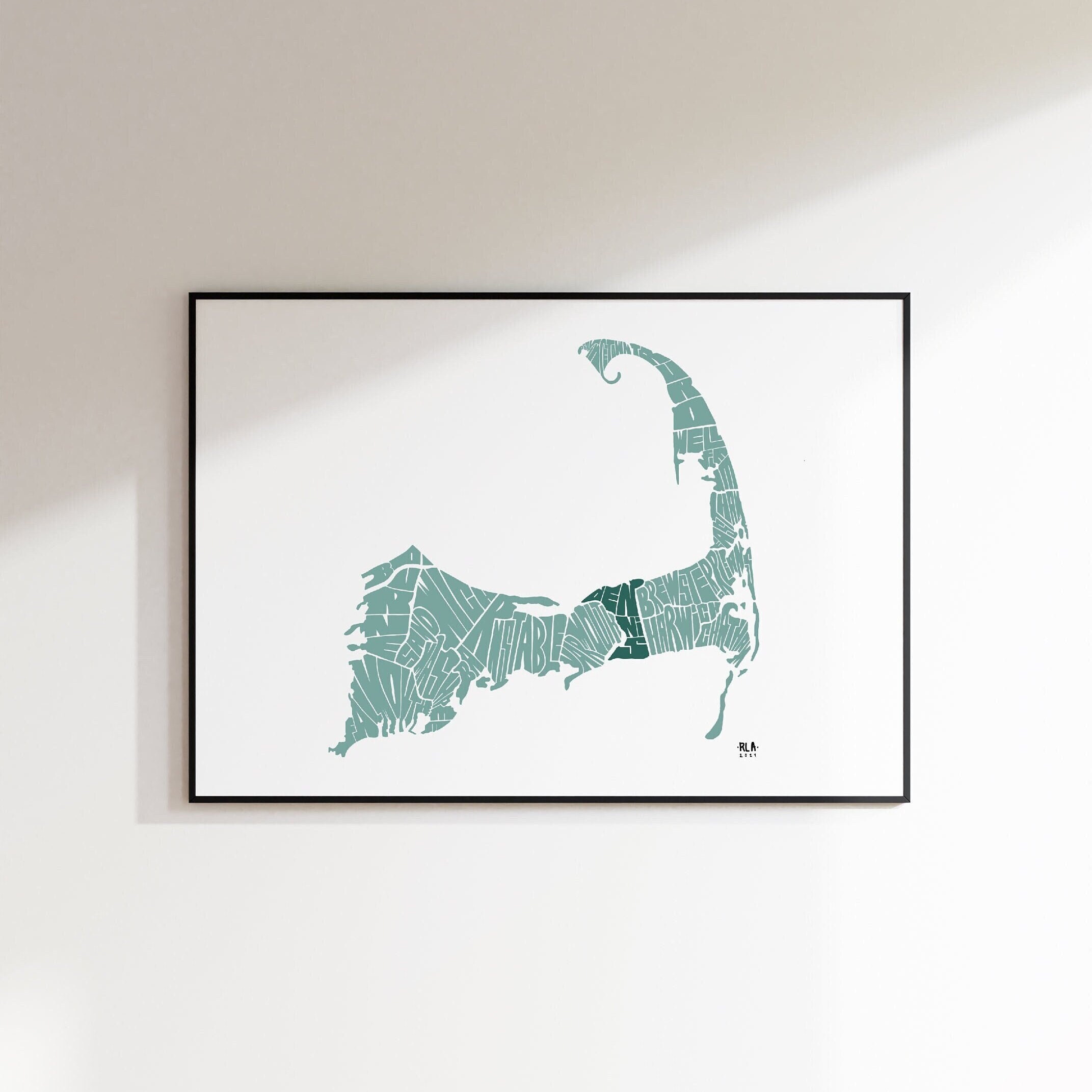 Dennis, Cape Cod Map Print Massachusetts Wall Art Poster Hand Drawn Typography Unique Gift - Etsy