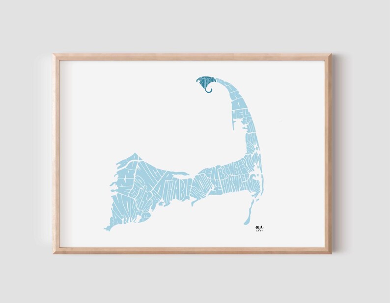 Provincetown, Cape Cod Map Print • Massachusetts Wall Art Poster • Hand ...