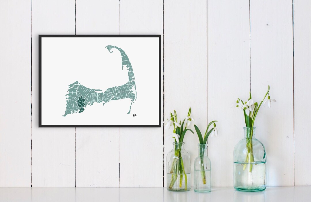 Mashpee, Cape Cod Map Print Massachusetts Wall Art Poster Hand Drawn ...