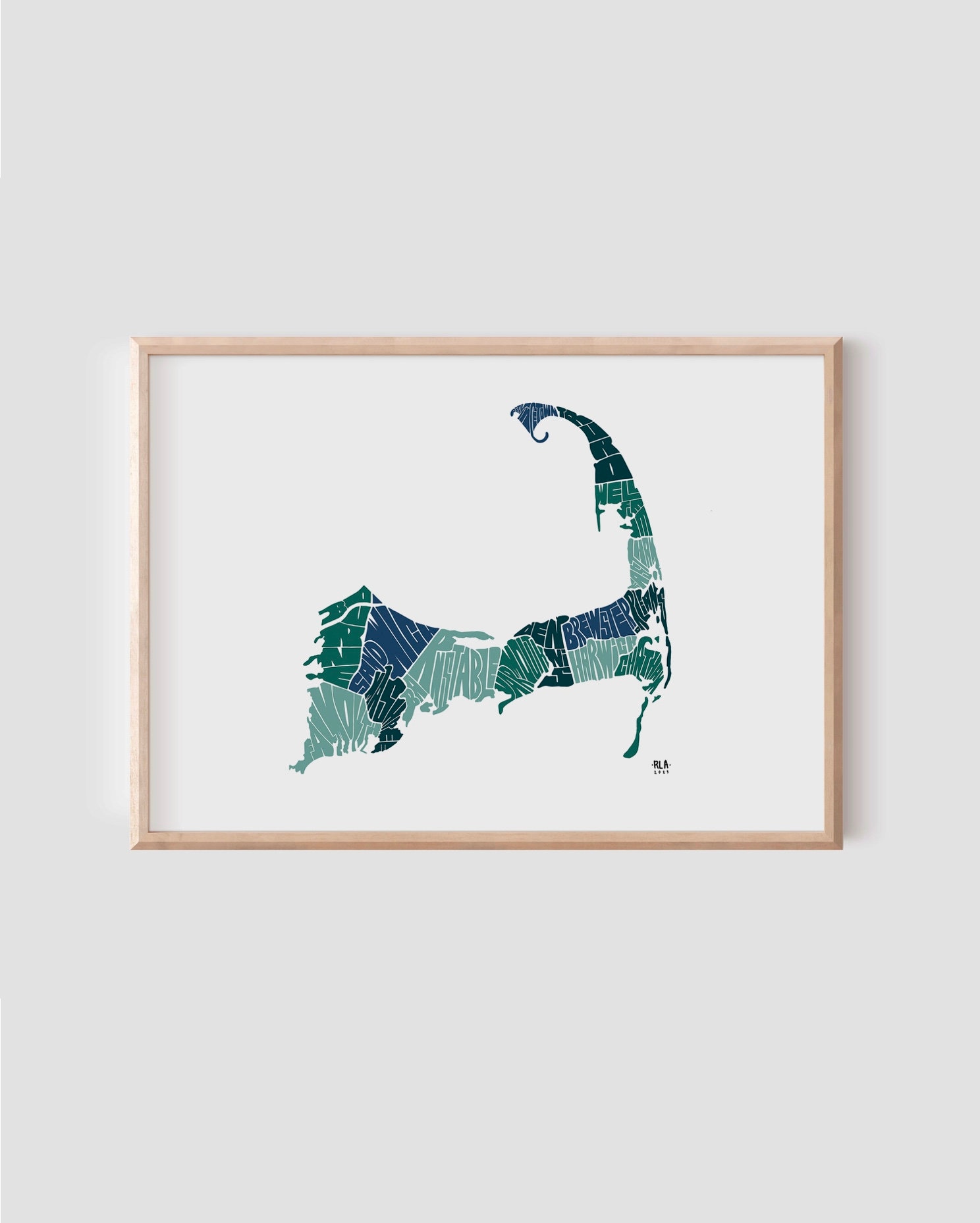 Cape Cod MA Towns Map Print Massachusetts Wall Art Poster - Etsy