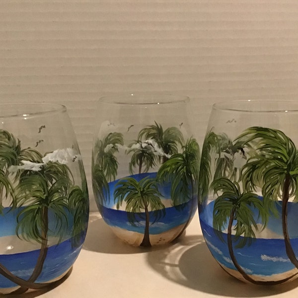 Ornament, Glass, Cruise Ship on Water, Hand Painted - Etsy