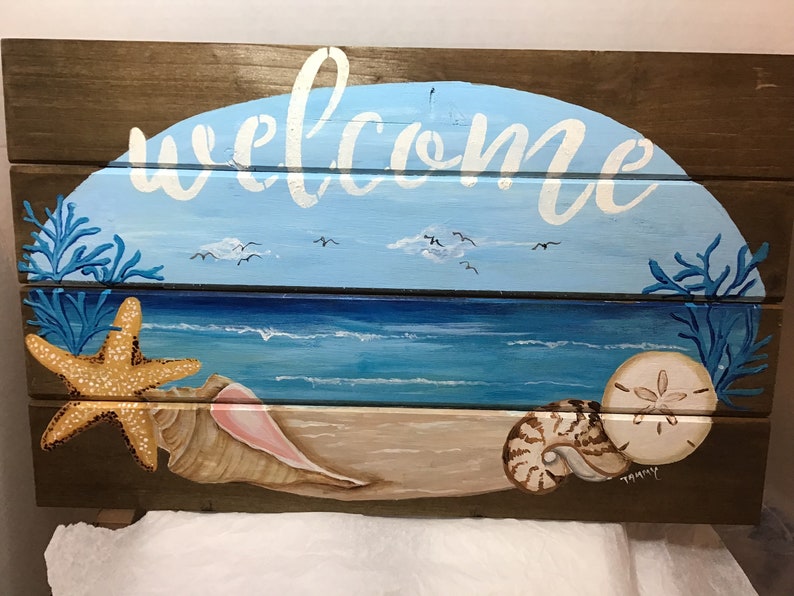 Coastal Welcome Sign - Etsy