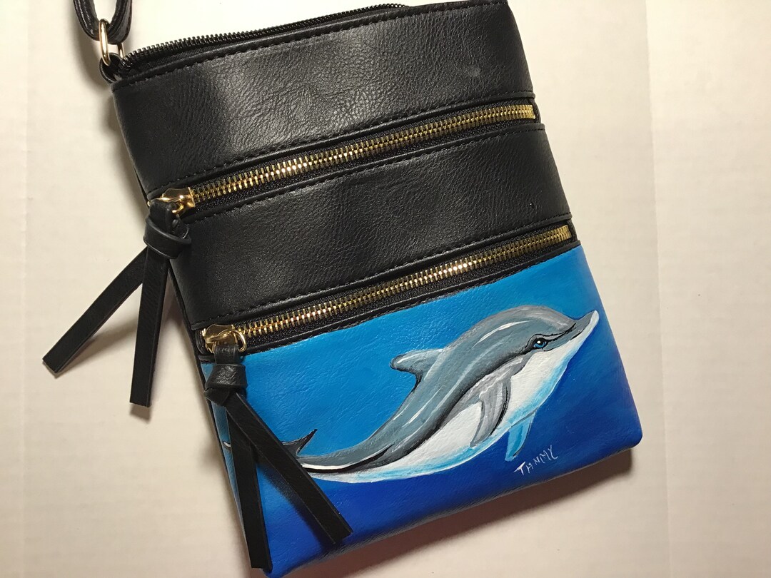 Painted Dolphin Crossbody Purse - Etsy