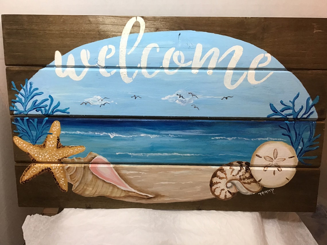 Coastal Welcome Sign - Etsy