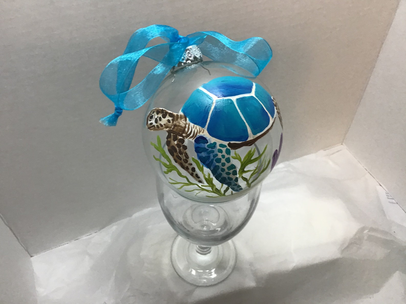 Christmas Ornament, Sea Turtle, Handpainted - Etsy