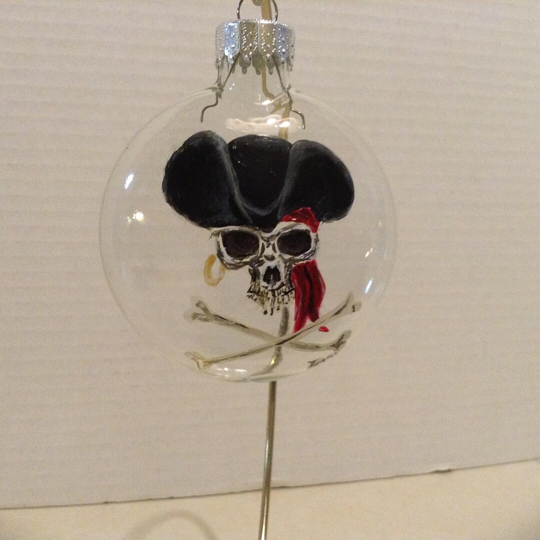 Ornament, Glass, Pirate Skeleton, Hand Painted - Etsy