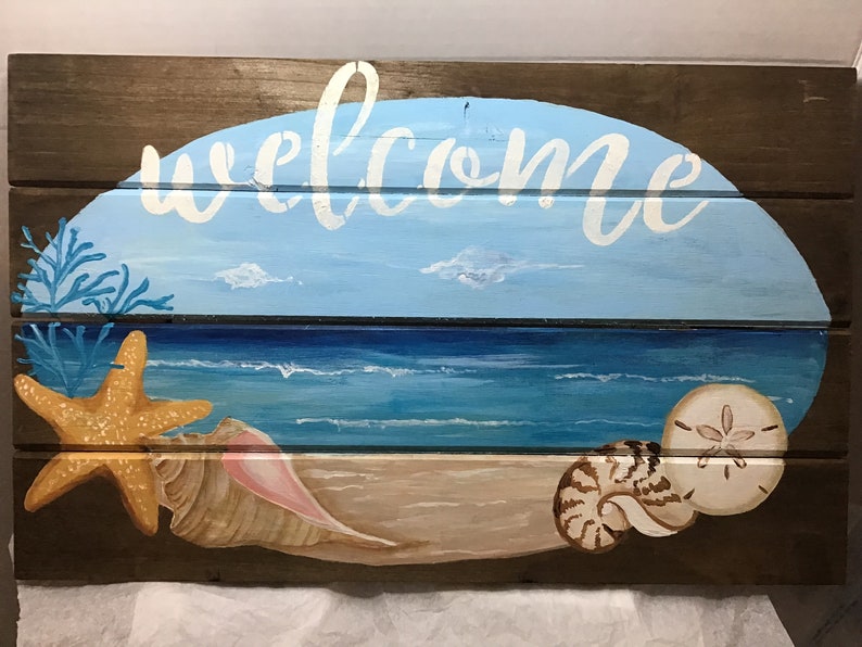 Coastal Welcome Sign - Etsy