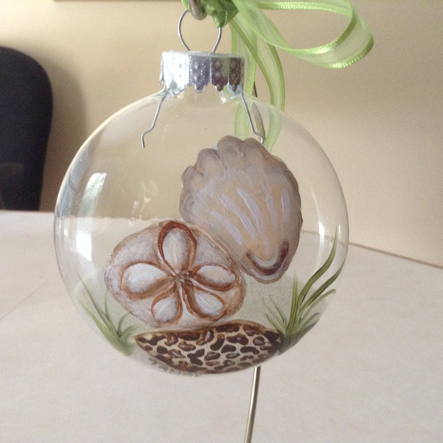 Ornament, Glass, Sea Shell, Hand Painted - Etsy