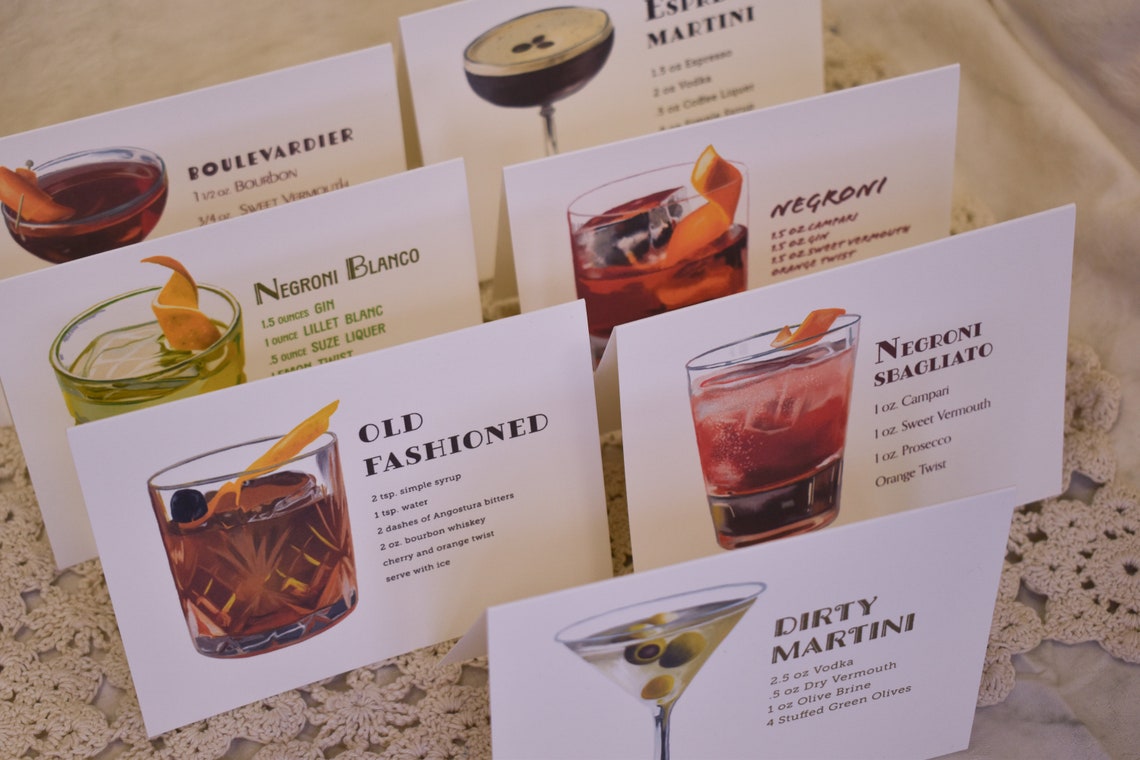 Cocktail Cards - Etsy