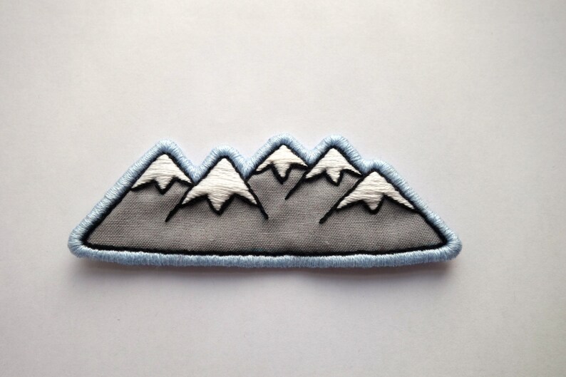 Bestickte Berg Patch große Gebirge Stickerei Skifahren | Etsy