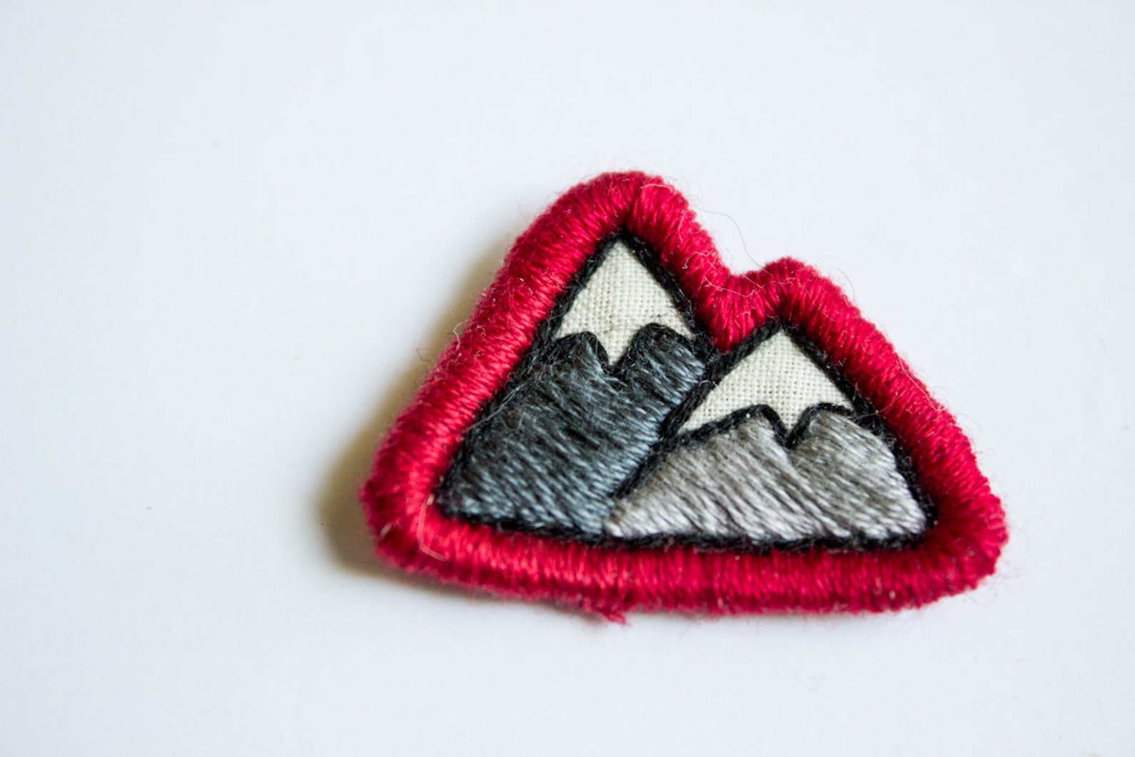 Hand Embroidered Mountain Patch - Nature Inspired Iron on Badge for ...