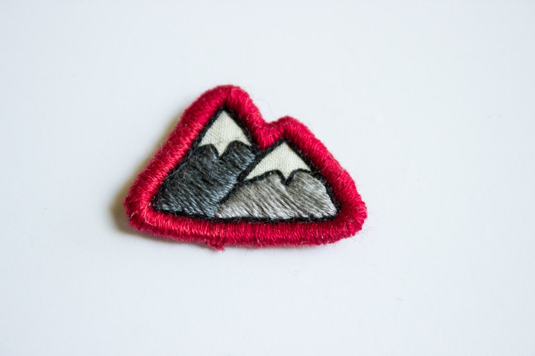 Hand Embroidered Mountain Patch - Nature Inspired Iron on Badge for ...