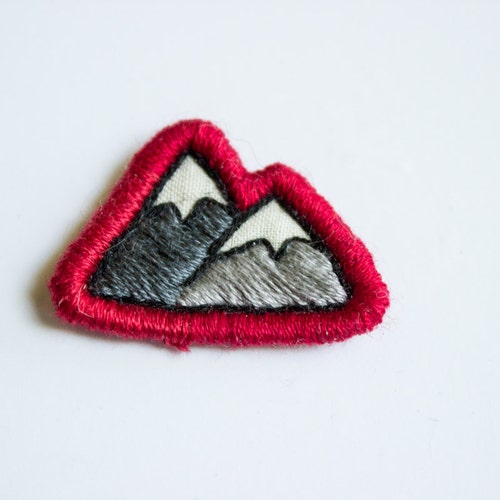 Embroidered Patch Mountain Range Nature Lovers Grey Mountain - Etsy