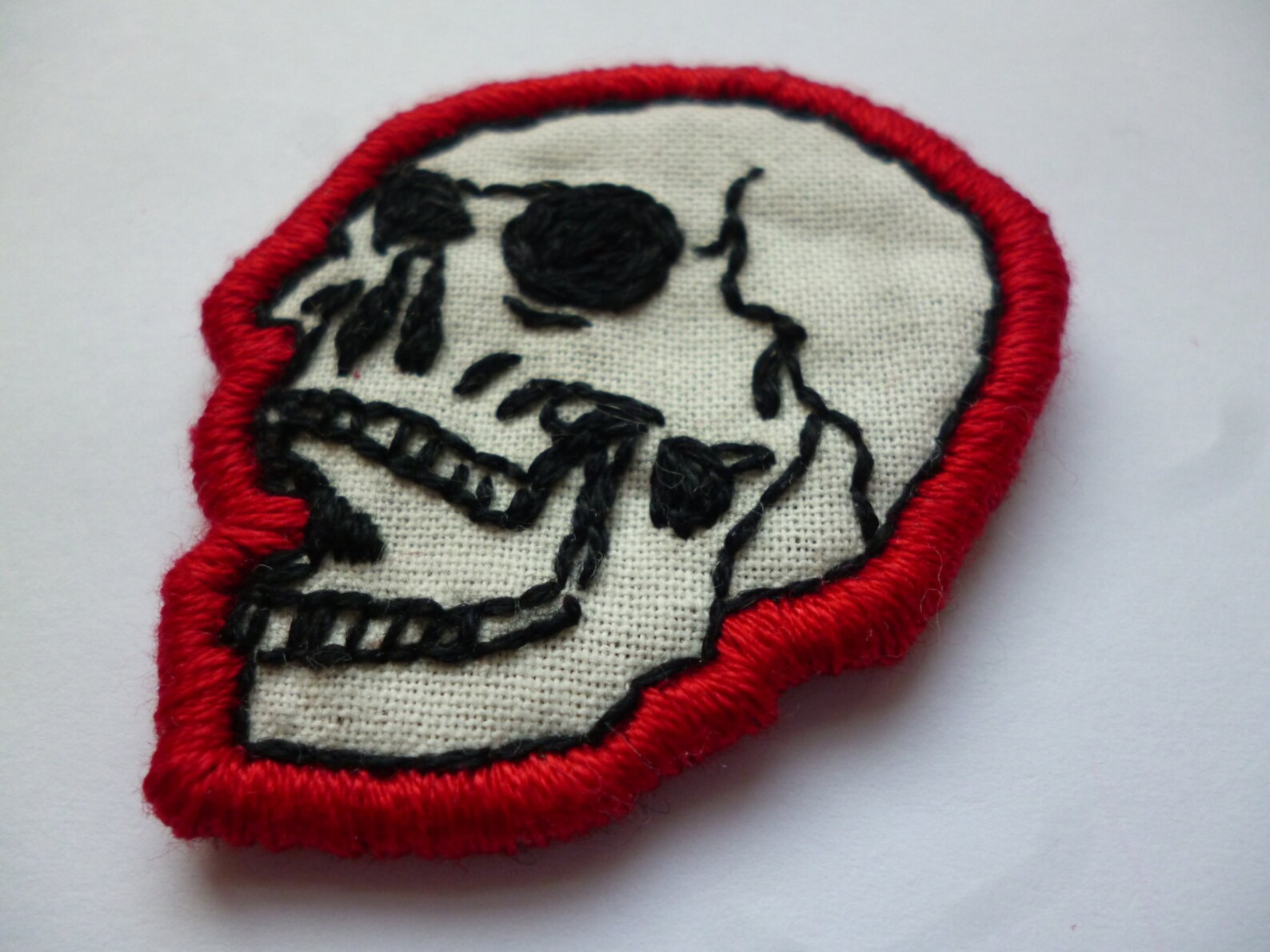 Embroidered Skull Patch Skull Embroidery Applique Brooch - Etsy