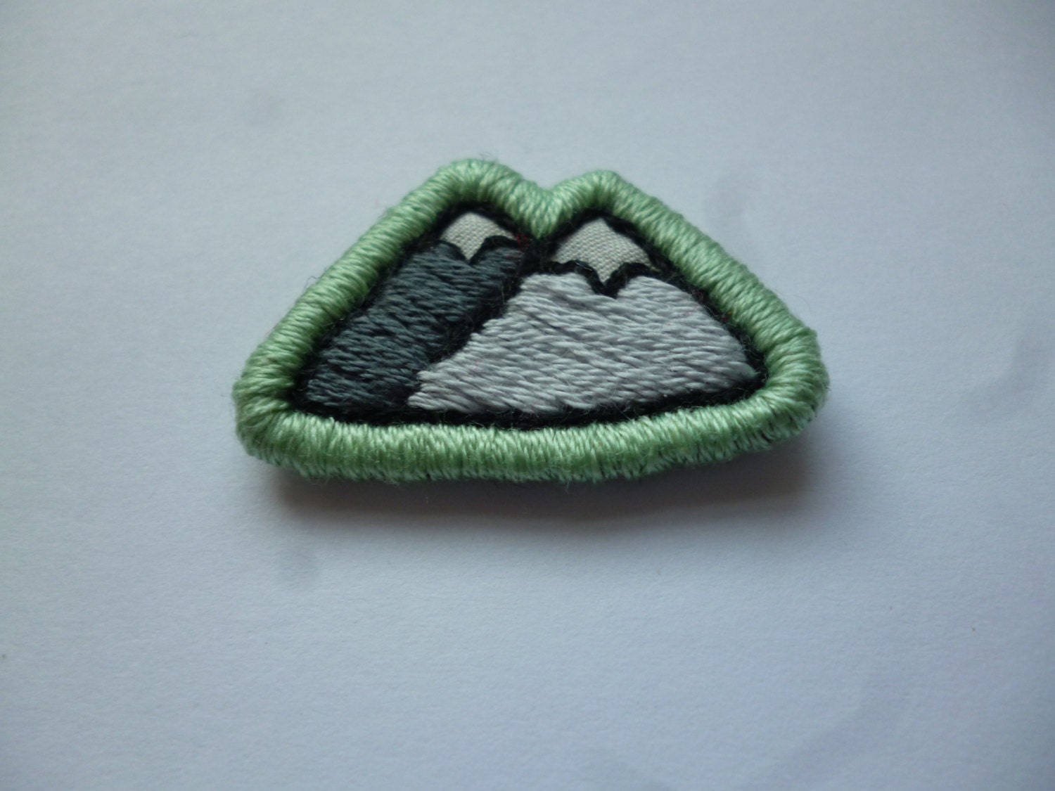 Embroidered Patch Mountain Range Nature Lovers - Grey Mountain Range ...