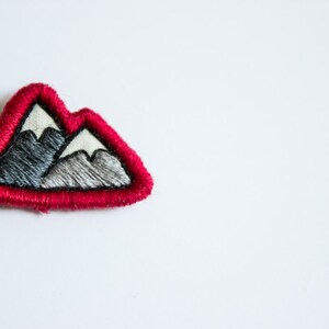 Hand Embroidered Mountain Patch - Nature Inspired Iron on Badge for ...