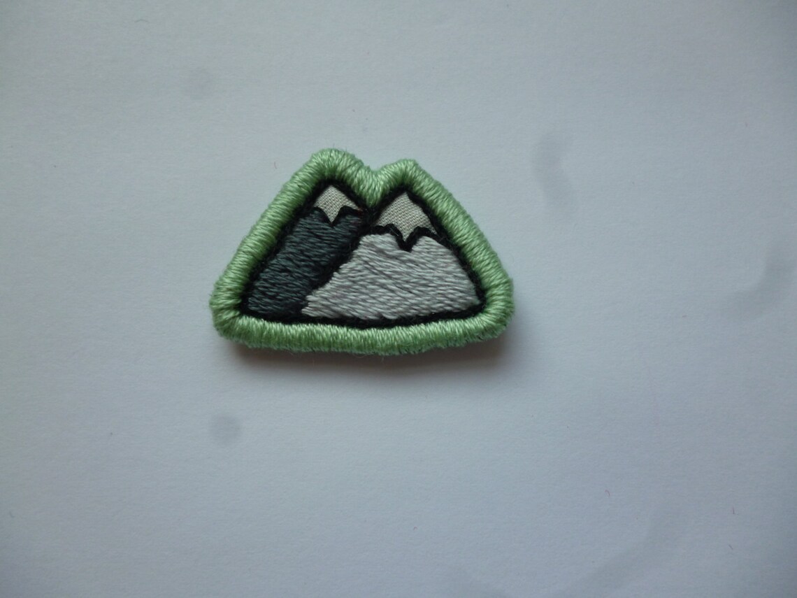 Embroidered Patch Mountain Range Nature Lovers - Grey Mountain Range ...
