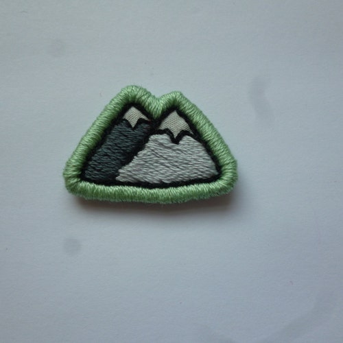 Embroidered Patch Mountain Range Nature Lovers Grey Mountain - Etsy