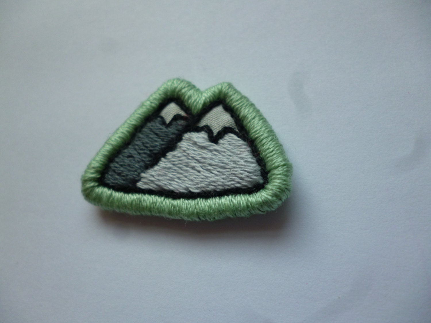 Embroidered Patch Mountain Range Nature Lovers - Grey Mountain Range ...