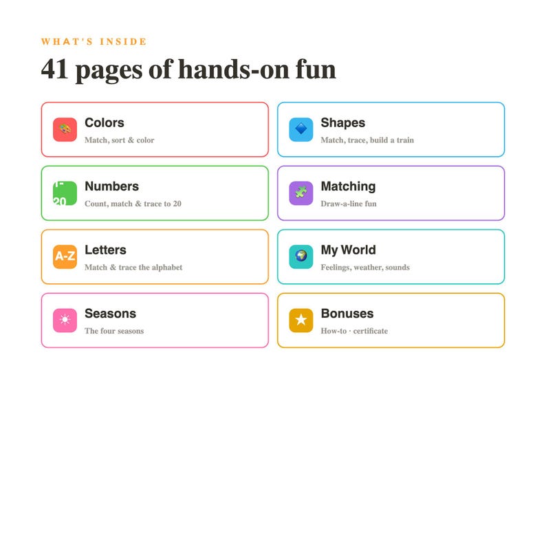 Toddler Busy Book Printable, Preschool Worksheets Ages 2-4, ABC ...