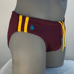 Racing Brief in Merlot and Athletic Gold - Etsy